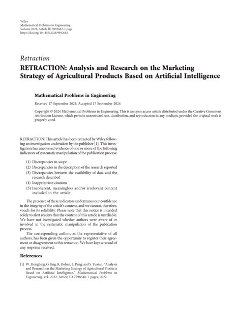 Pdf Retraction Analysis And Research On The Marketing Strategy Of Agricultural Products Based
