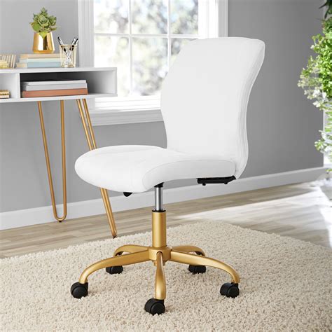 Mainstays Plush Velvet Office Chair White