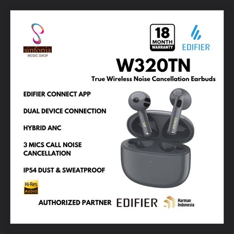 Jual Edifier W320tn True Wireless Noise Cancellation Earbuds Headphones