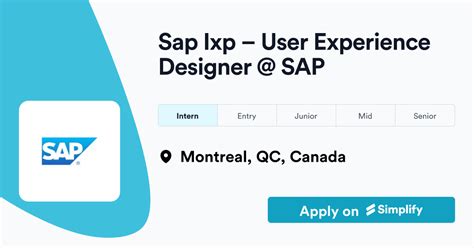 Sap Ixp User Experience Designer Sap Simplify Jobs