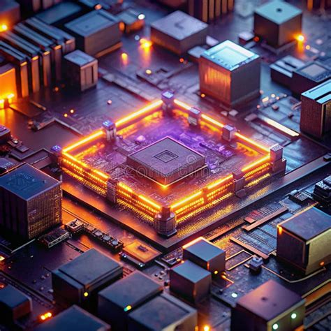 Circuit Computer And Chip Generative Ai Stock Illustration