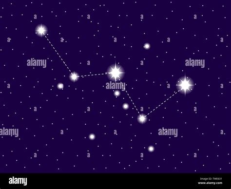 Cassiopeia Constellation Starry Night Sky Vector Illustration Stock Vector Image And Art Alamy