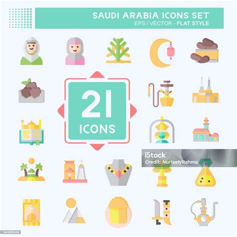 아이콘 세트 사우디 아라비아 이슬람 상징과 관련이 있습니다 플랫 스타일 심플한 디자인 편집 가능 간단한 그림 고층 건물에 대한 스톡 벡터 아트 및 기타 이미지 Istock