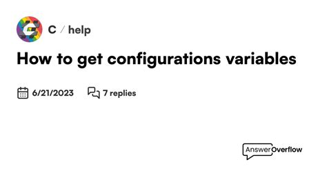 How To Get Configurations Variables C