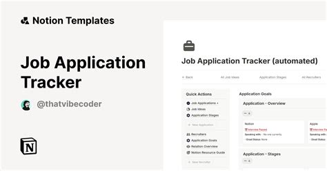 Job Application Tracker Template By That Vibe Coder Notion Marketplace
