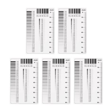 Uxcell 5pcs High Precision Sec Size Estimation Chart 80mm For Diameter And Line Width Defects