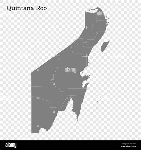 High Quality Map Of Quintana Roo Is A State Of Mexico With Borders Of