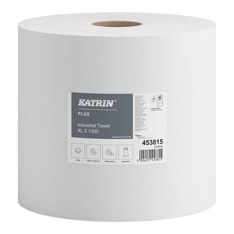 453815 Katrin Plus Industrial Wipes Roll Extra Large 1000 Sheets 2 Ply