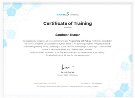 santhosh kumar s cit on linkedin internshalla python it s a great