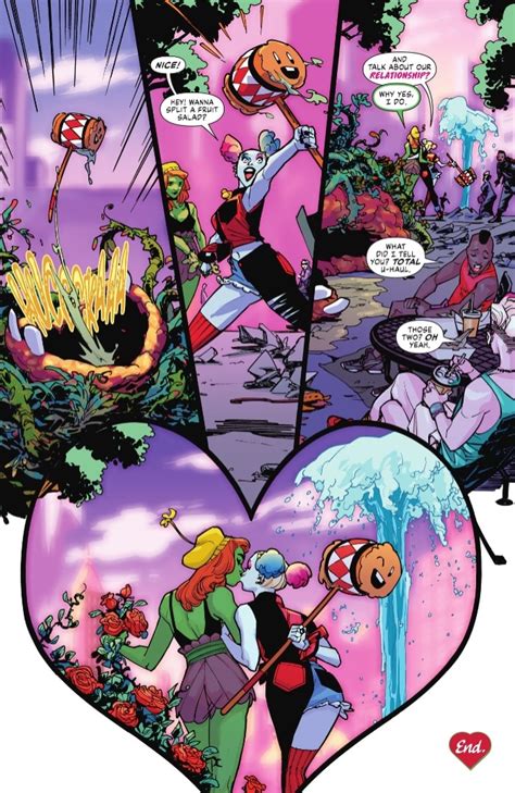 Batman Poison Ivy And Harley Quinn Kiss Editorial Dc Universe Harley