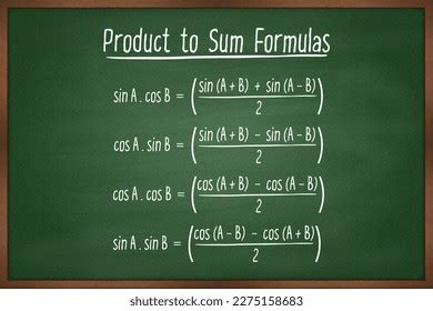 Product Sum Formulas Trigonometry Formula On Stock Vector Royalty Free