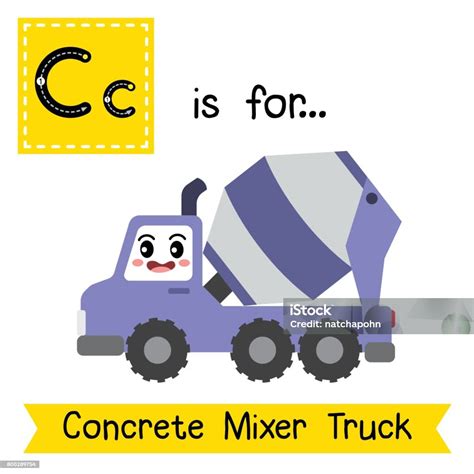 편지 C 추적 콘크리트 믹서 트럭 2차 도형에 대한 스톡 벡터 아트 및 기타 이미지 2차 도형 교육 교통수단 Istock
