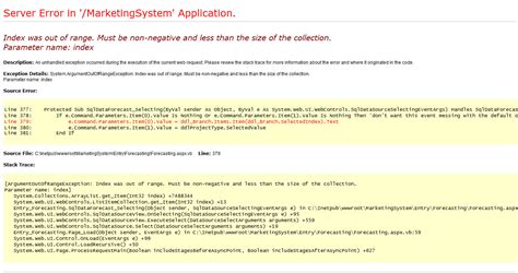 Solved Index Out Of Range Must Be Non Negative And Less Than The Size Of The Collection
