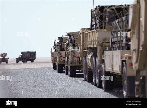 Us Army Vehicles Belonging To Task Force Iron Valor Staged Along The