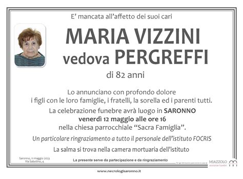Maria Vizzini Necrologi Online E Annunci Funebri