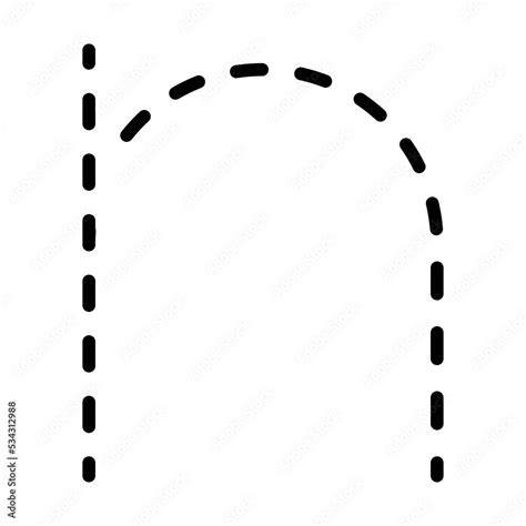 Tracing Alphabet Lowercase Small Letter N Prewriting Dotted Line Element For Kindergarten