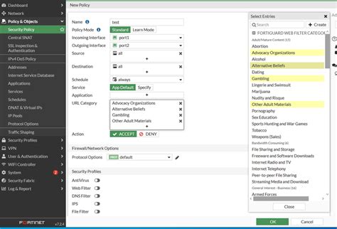 Technical Tips How To Use Web Filter Category In Fortinet Community