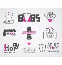 Collection Of Cute Sex Shop Logo And Badge Design Vector Image