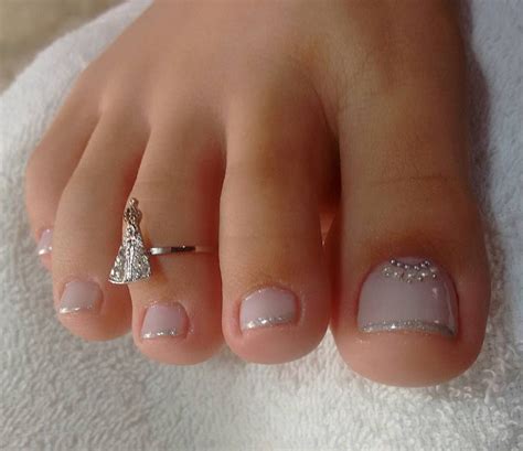 Beautiful Neutral Pedicure With Just The Right Amount Of Bling By Luzilenemorais Frensh Nails