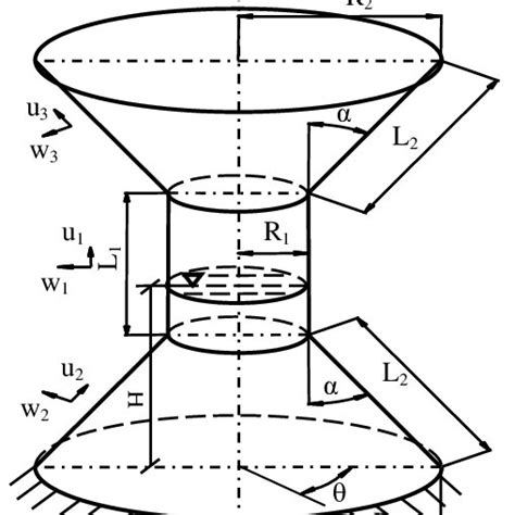Geometry Of Joined Composite Conical Cylindrical Conical Shells Download Scientific Diagram