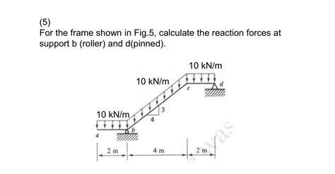 Solved 5 For The Frame Shown In Fig 5 Calculate The