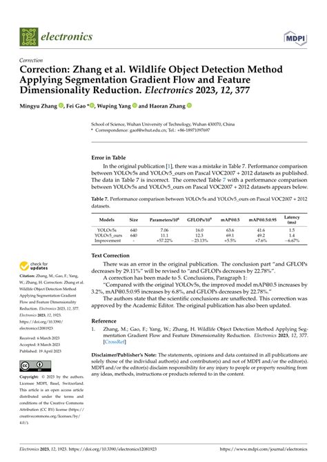 Pdf Correction Zhang Et Al Wildlife Object Detection Method Applying Segmentation Gradient
