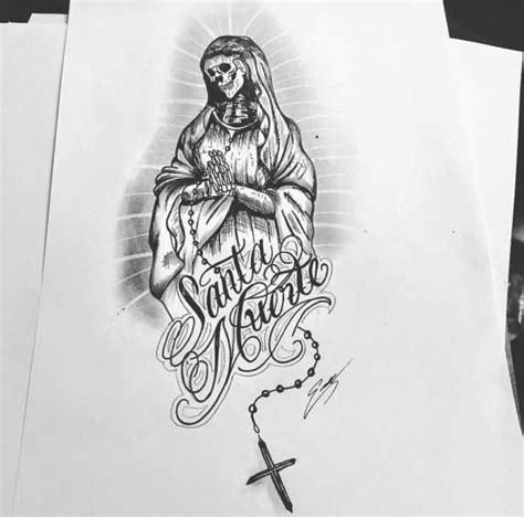 La Santa Muerte Tattoo Drawings Design Talk