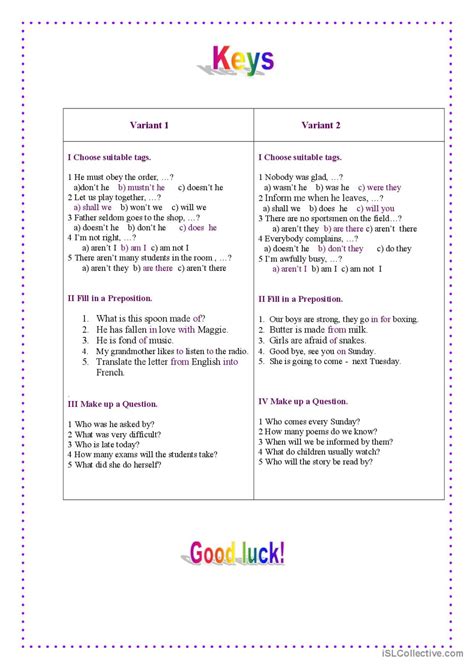 Grammar Test General Gramma… English Esl Worksheets Pdf And Doc