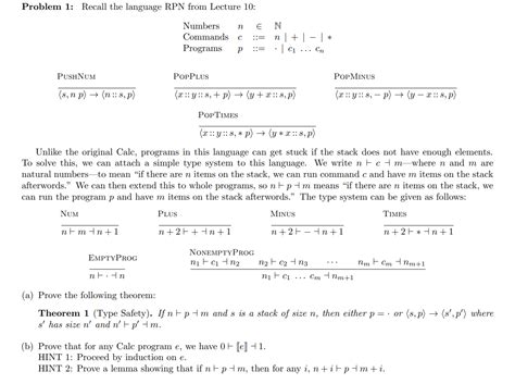 solved problem 1 recall the language rpn from lecture 10