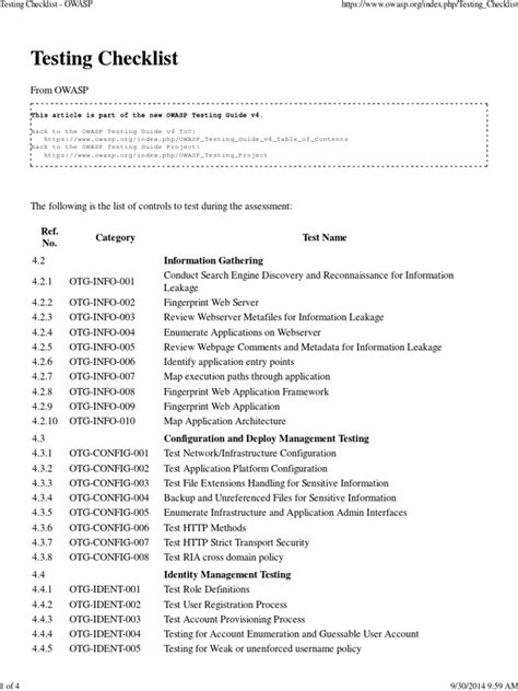 Testing Checklist Owasp Security Engineering Password