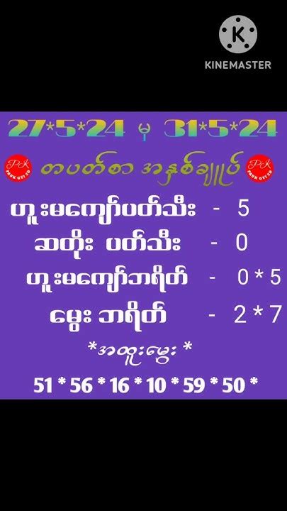 27 5 24 မှ 31 5 24 ထိ တပတ်စာ အနှစ်ချူပ်ပေါင်း Youtube