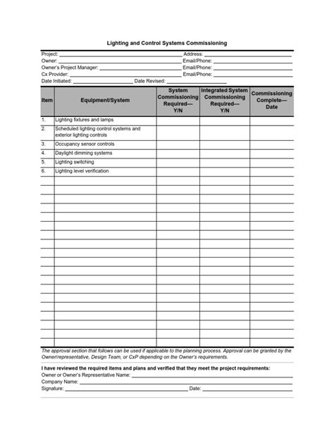 Lighting And Control Systems Commissioning Download Free Pdf Lighting Equipment