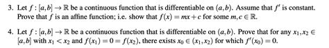 Solved 1 ﻿let F [a B]→r ﻿be A Continuous Function That Is