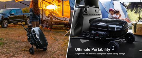 Brand Man Portable Propane Gas Grill With Folding Cart And