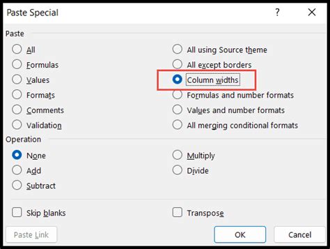 Copy And Paste Column Width In Excel Quick Guide