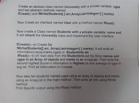 Solved Create An Abstract Class Named University With A
