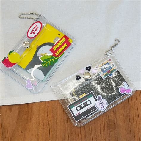 Pvc 투명 카드 명함 지갑 2type 동전 파우치 케이스 포카 포토카드 홀더 미니 글리터지갑 감도 깊은 취향 셀렉트샵 29cm