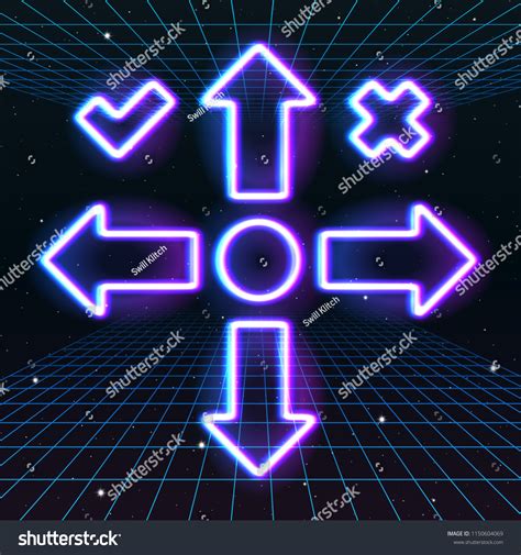 Arrow Cursor Icons Retro 80s Neon 스톡 일러스트 1150604069 Shutterstock