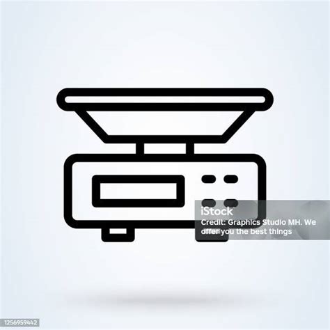 디지털 계량 스케일 라인 벡터 간단한 현대 아이콘 디자인 일러스트 0명에 대한 스톡 벡터 아트 및 기타 이미지 0명 규모 균형 Istock