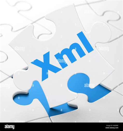Software Concept Xml On Puzzle Background Stock Photo Alamy