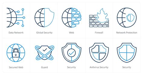 Premium Vector A Set Of 10 Security Icons As Data Network Global Security Web