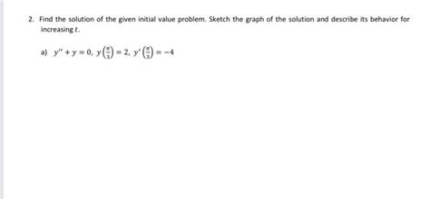 Solved Find The Solution Of The Given Initial Value Chegg Com