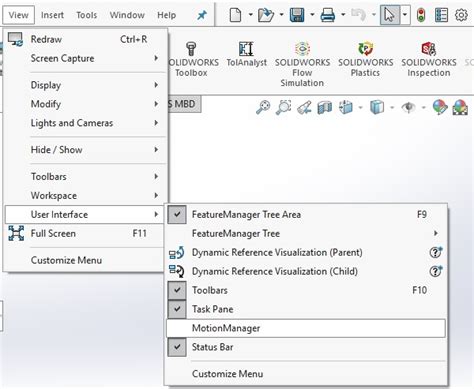 My Solidworks Motion Manager Is Not Opening After Clicking The