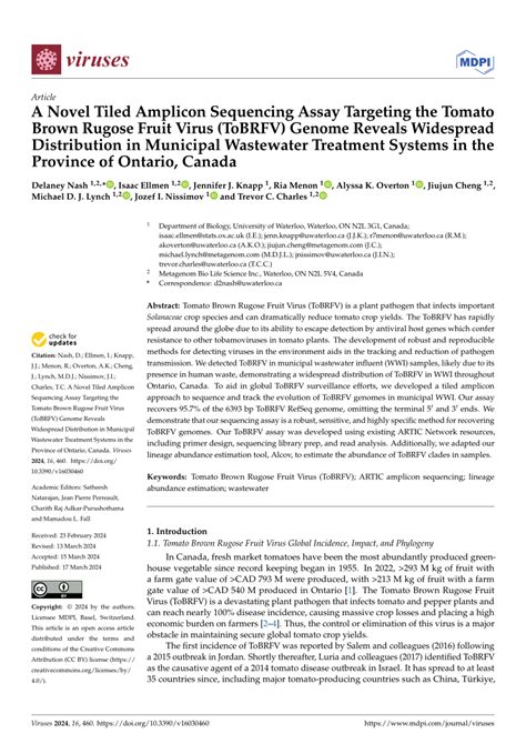Pdf A Novel Tiled Amplicon Sequencing Assay Targeting The Tomato