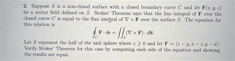 Solved Suppose S Is A Non Closed Surface With A Closed Chegg