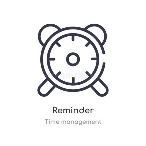 Reminder Outline Vector Icon Thin Line Black Reminder Icon Flat
