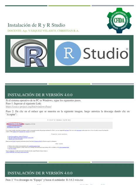 Instalación De R Rstudio Y Rtools Pdf Informática Microsoft Windows