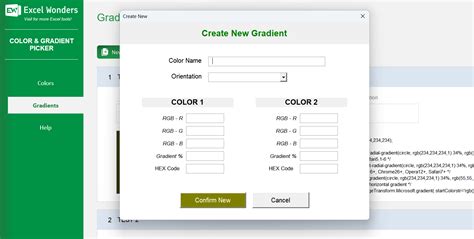 Color And Gradient Picker Excel Template Excel Wonders Amazing Excel Templates