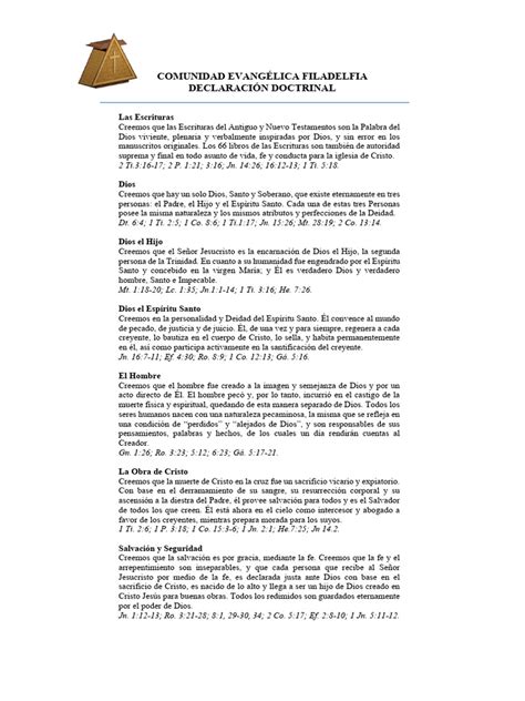 Declaración Doctrinal Evangelica Pdf