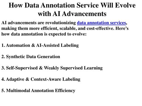 Ppt How Data Annotation Service Will Evolve With Ai Advancements Powerpoint Presentation Id